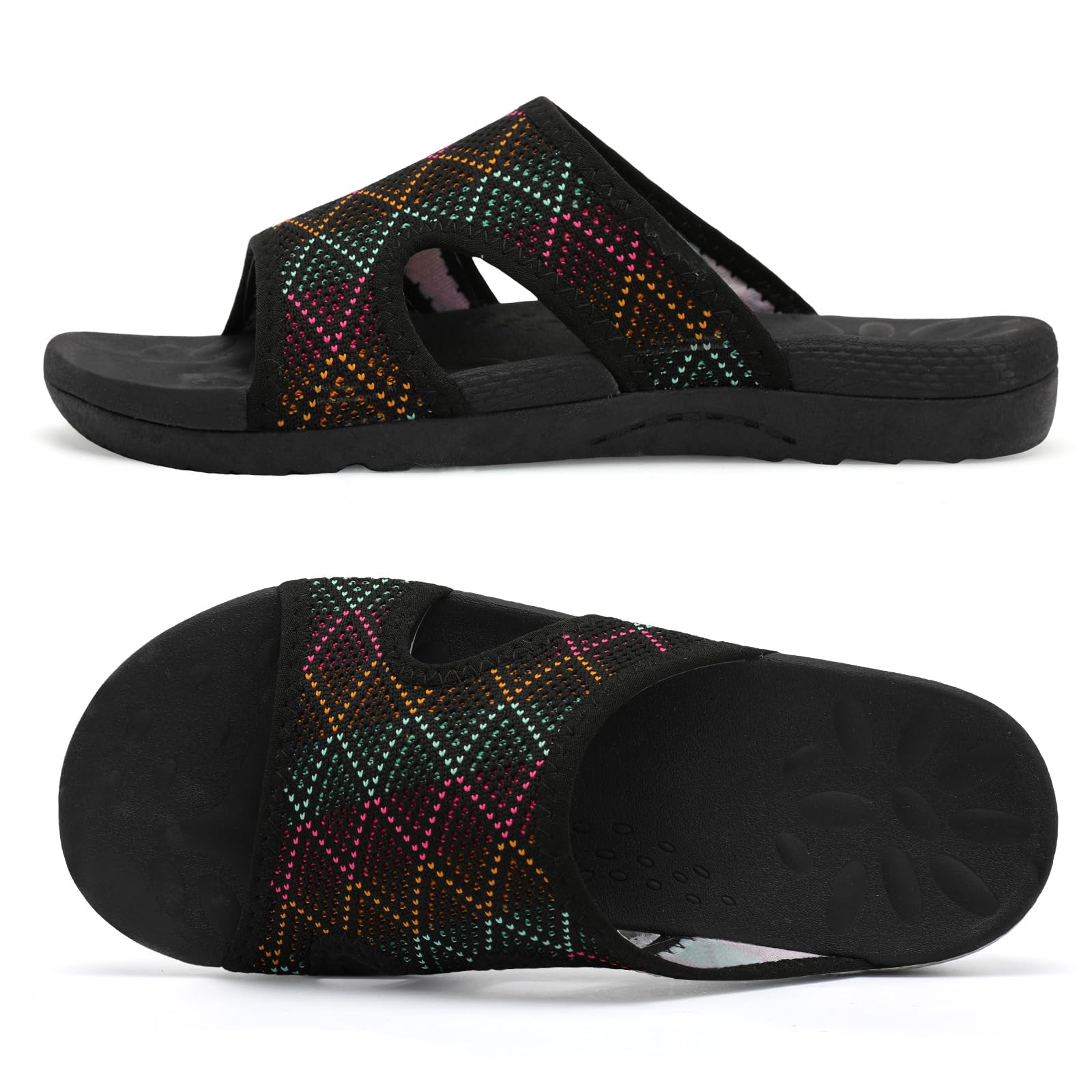 LeIsfIt Womens Slide Sandals Arch Support Slides Slip on Plantar ...