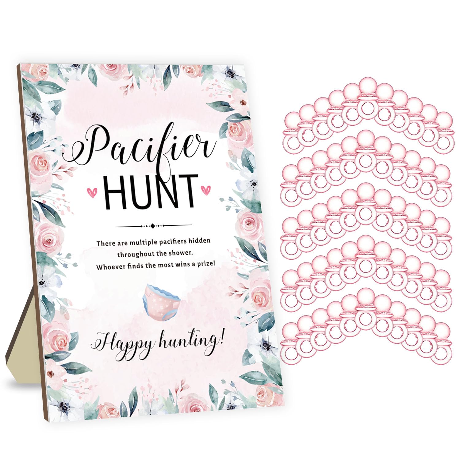 Pacifier Hunt Game for Baby Shower, Baby Shower Games Set Included Baby ...
