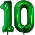 Amazon.com: Dark Green 10 Number Balloons, 40 Inch Giant Number 10 ...