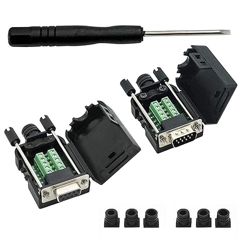 YIOVVOM DB9 breakout Connector DB9 RS232 D-SUB Female and Male Adapter 9-pin Port Adapter to ...