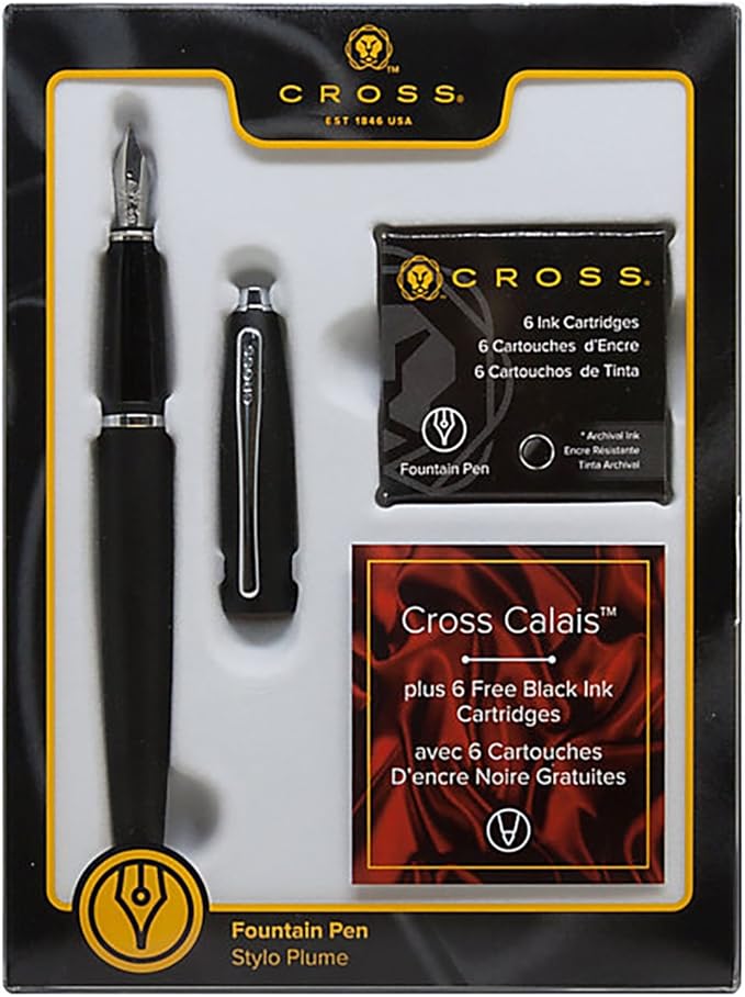 Amazon.com: Cross Calais Matte Black Fountain Pen with Medium Point Nib ...