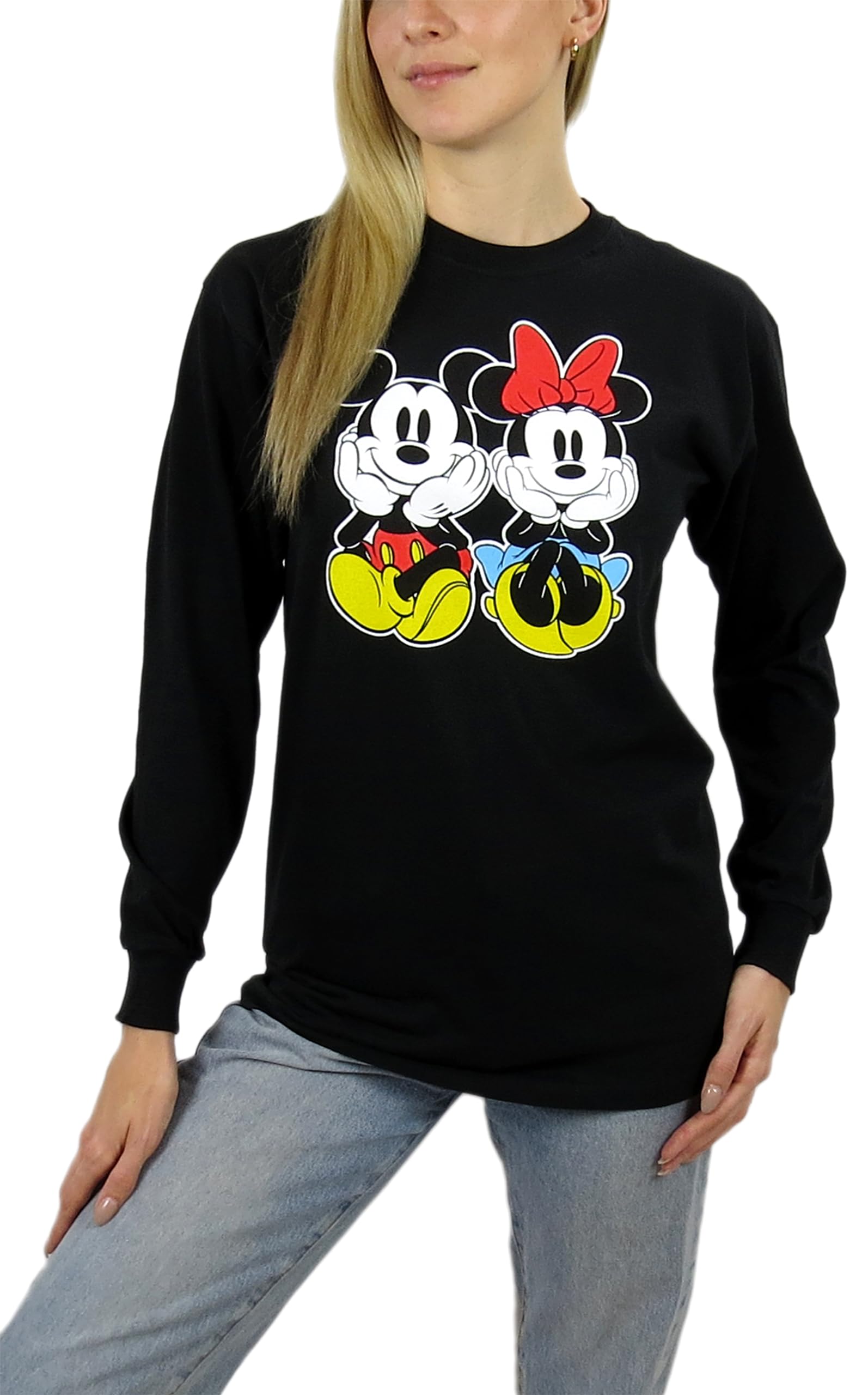 Disney Mickey Mouse & Minnie Mouse Long Sleeve Tee (US, Alpha, Large ...