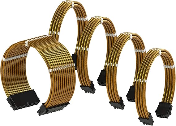 LINKUP - PSU PC Power Extension Cable Metallic Sleeved Silicone Coated ...