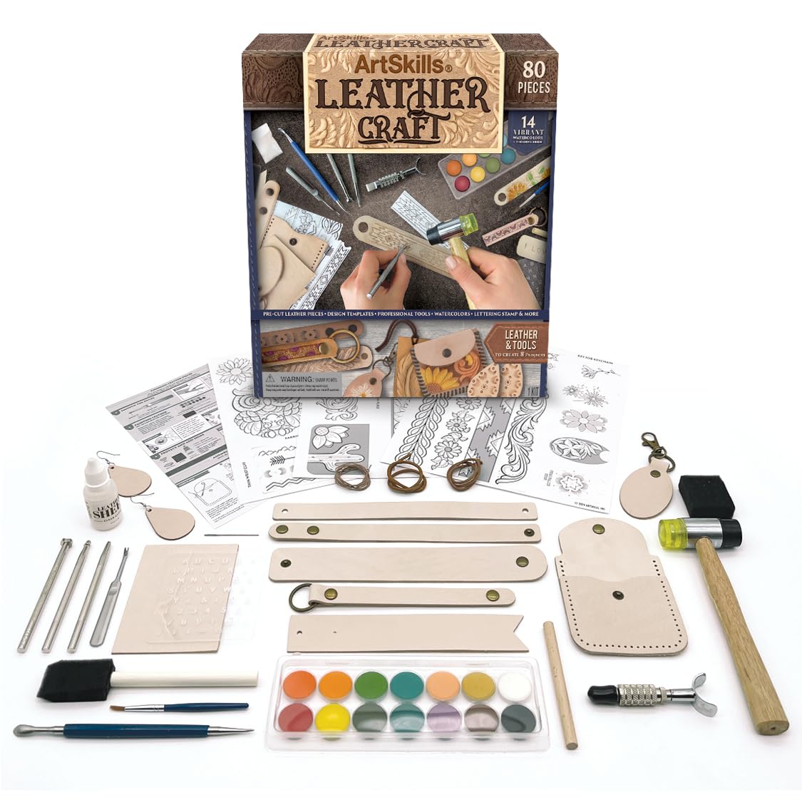 ArtSkills Leather Working Kit, Leather Tooling Kit with Tools, Leather ...