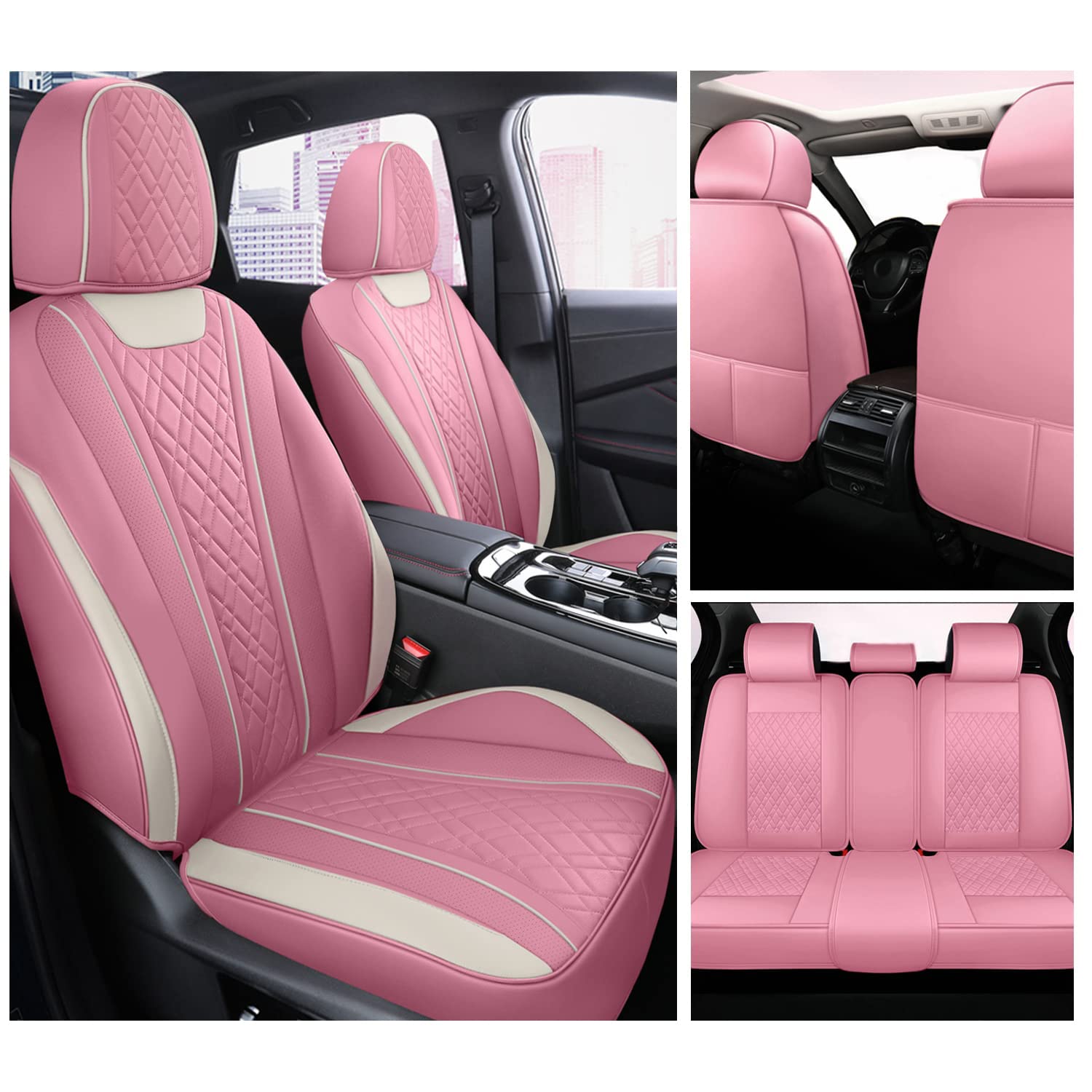 Car Seat Covers Full Set, Super Luxurious Heavy Duty Waterproof Leather ...