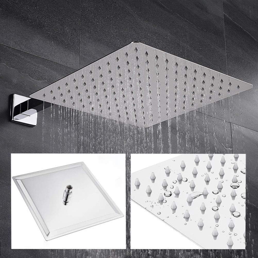 Bathroom Shower System Delnet Luxury 12-inch Rainfall Showerhead with ...