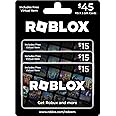 Amazon.com: Roblox Physical Gift Cards, Multipack of 3 x $15 [Includes Free Virtual Item ...