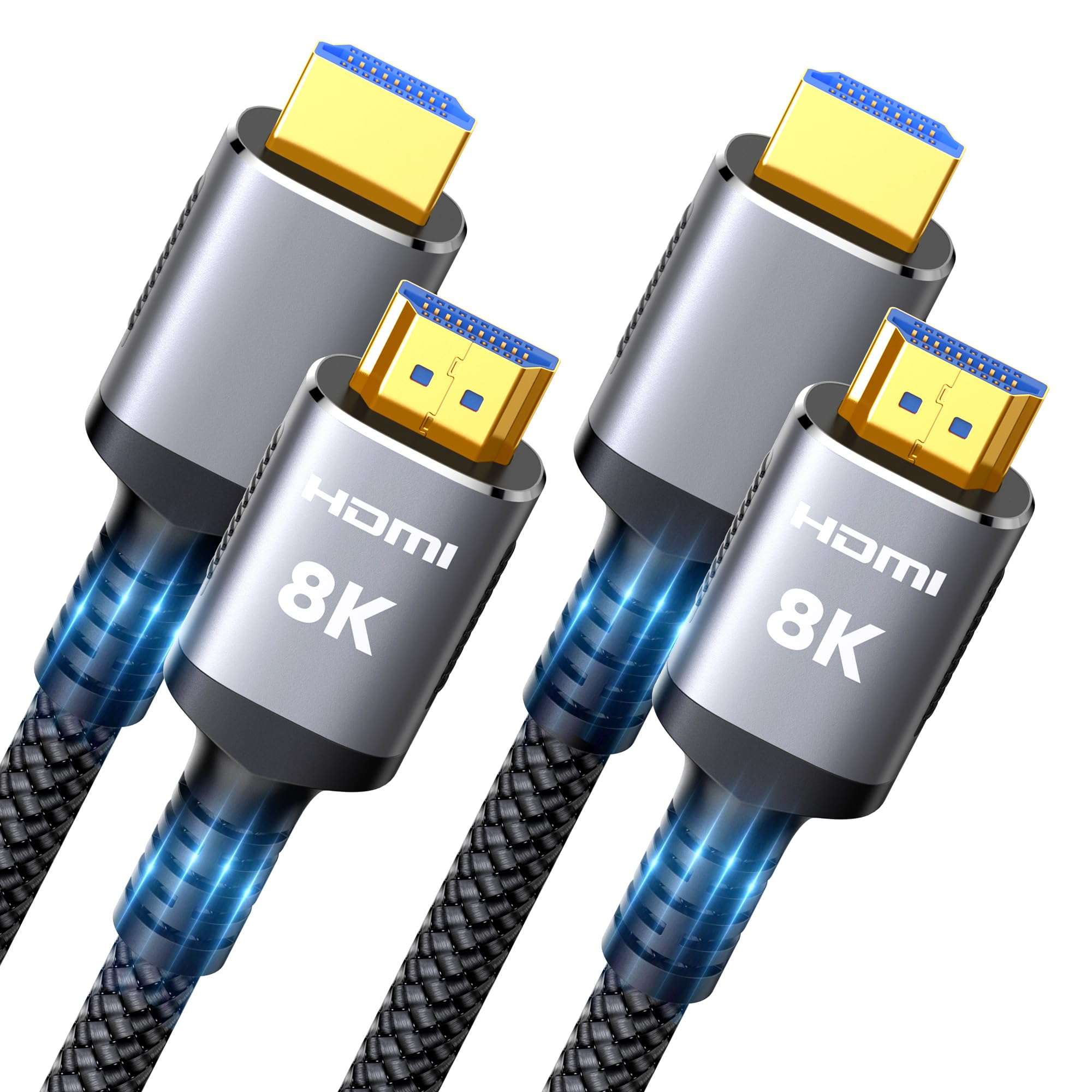 Snowkids 8K HDMI Cable 2.1 15FT 2-Pack, 48Gbps 8K & 4K Ultra High Speed ...