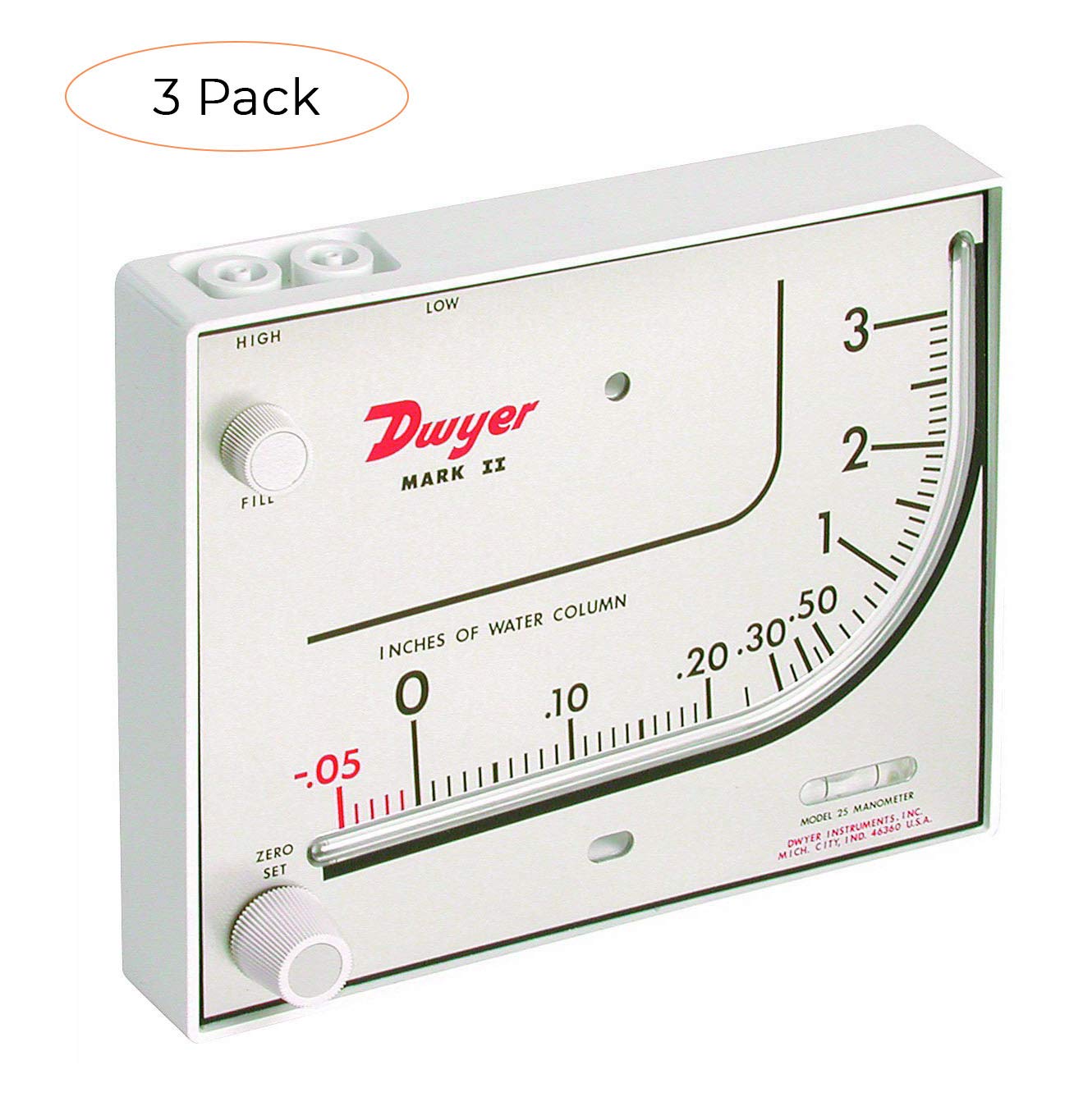 Buy Dwyer Series Mark II 25 Molded Plastic Manometer, Inclined-Vertical ...