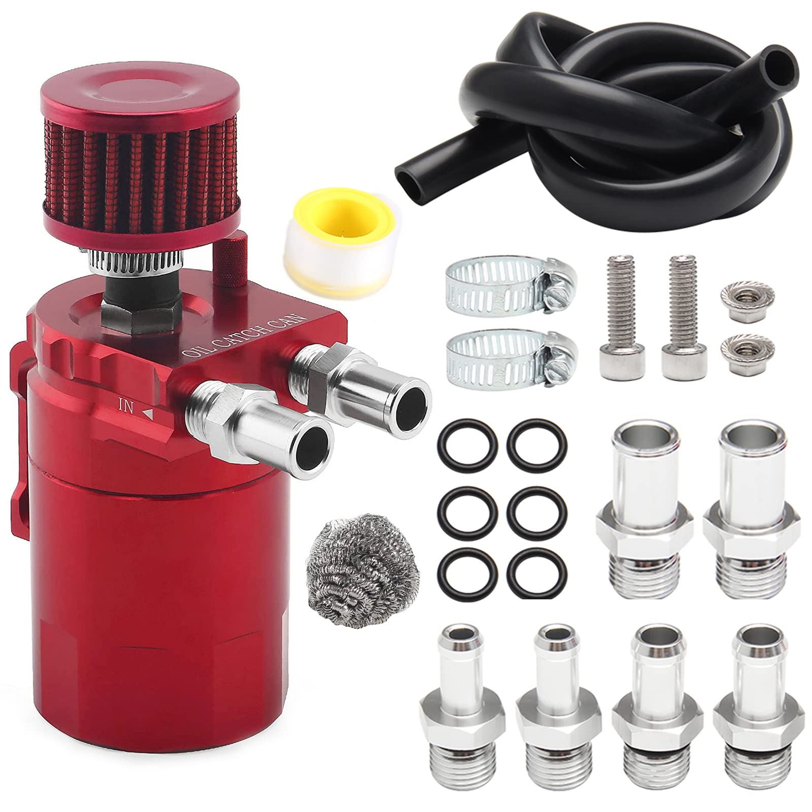 POSENG Universal Polish Baffled Reservoir Oil Catch Can Kit with ...