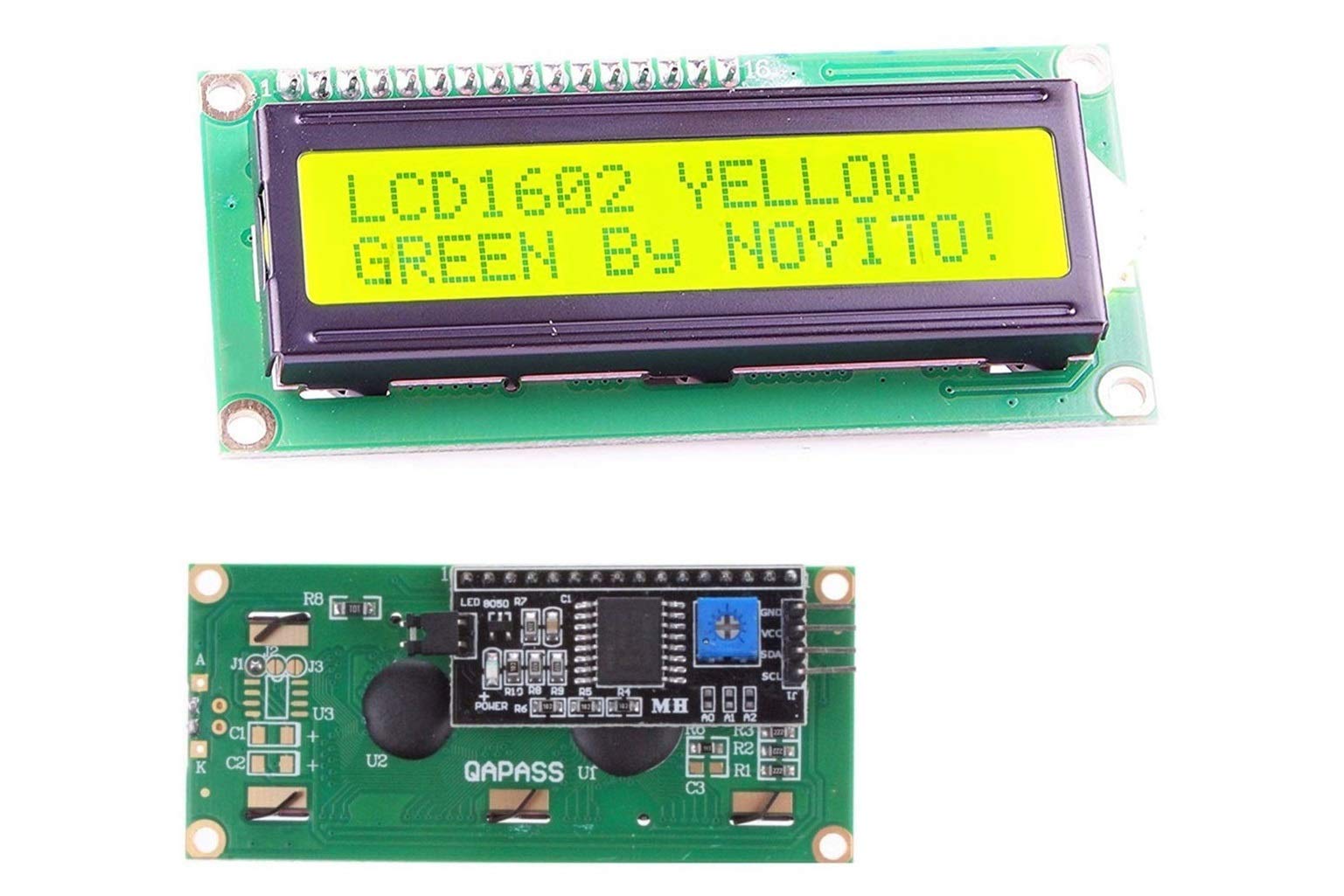 Mua 1602 16x2 LCD Module Yellow-Green Backlight with PCF8574T IC IIC ...
