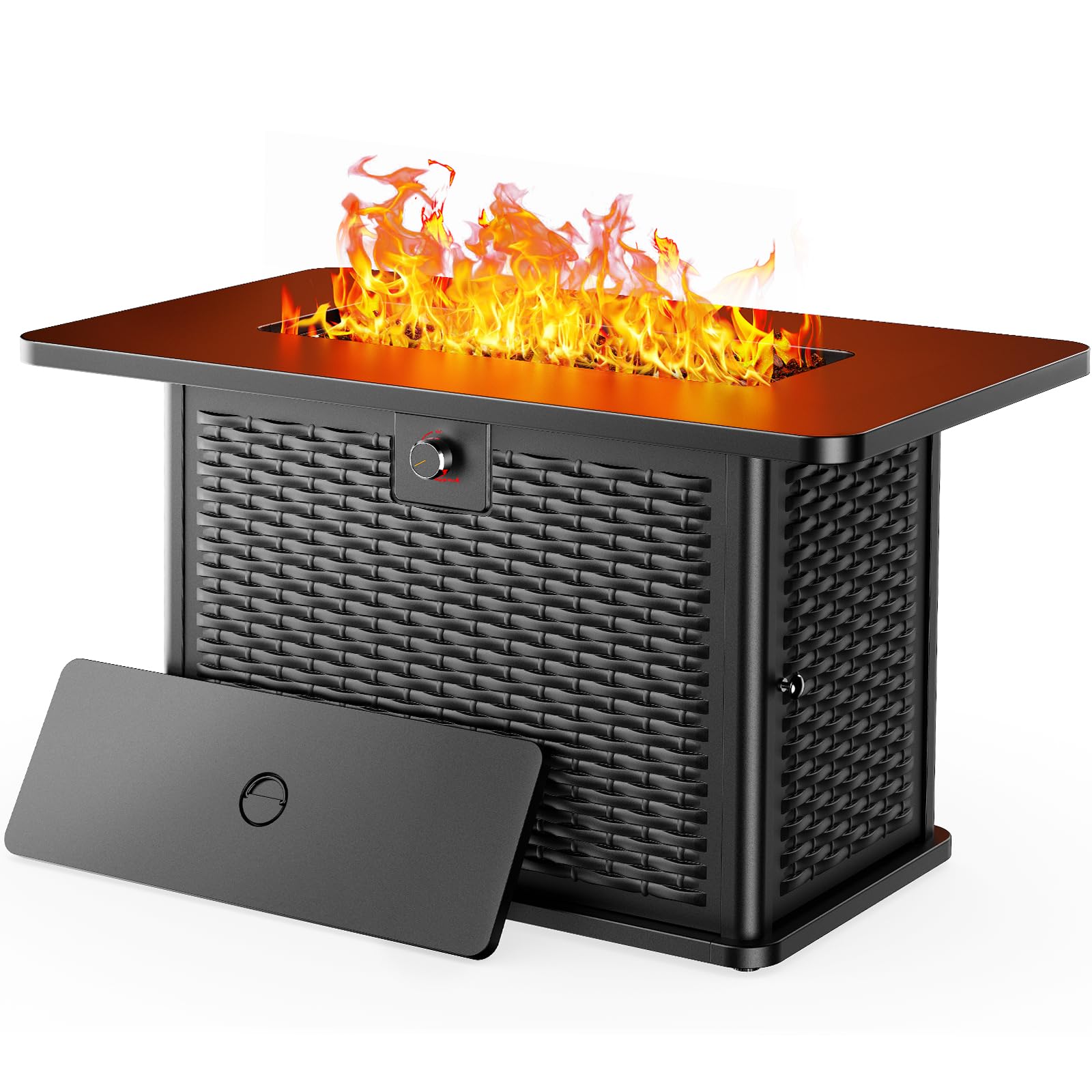 Ciays 43-Inch Rectangular Propane Fire Pit with 60,000 BTU Output, Gas ...