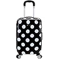 Amazon.com | Rockland Laguna Beach Hardside Spinner Wheel Luggage, Black Dot, Carry-On 20-Inch ...