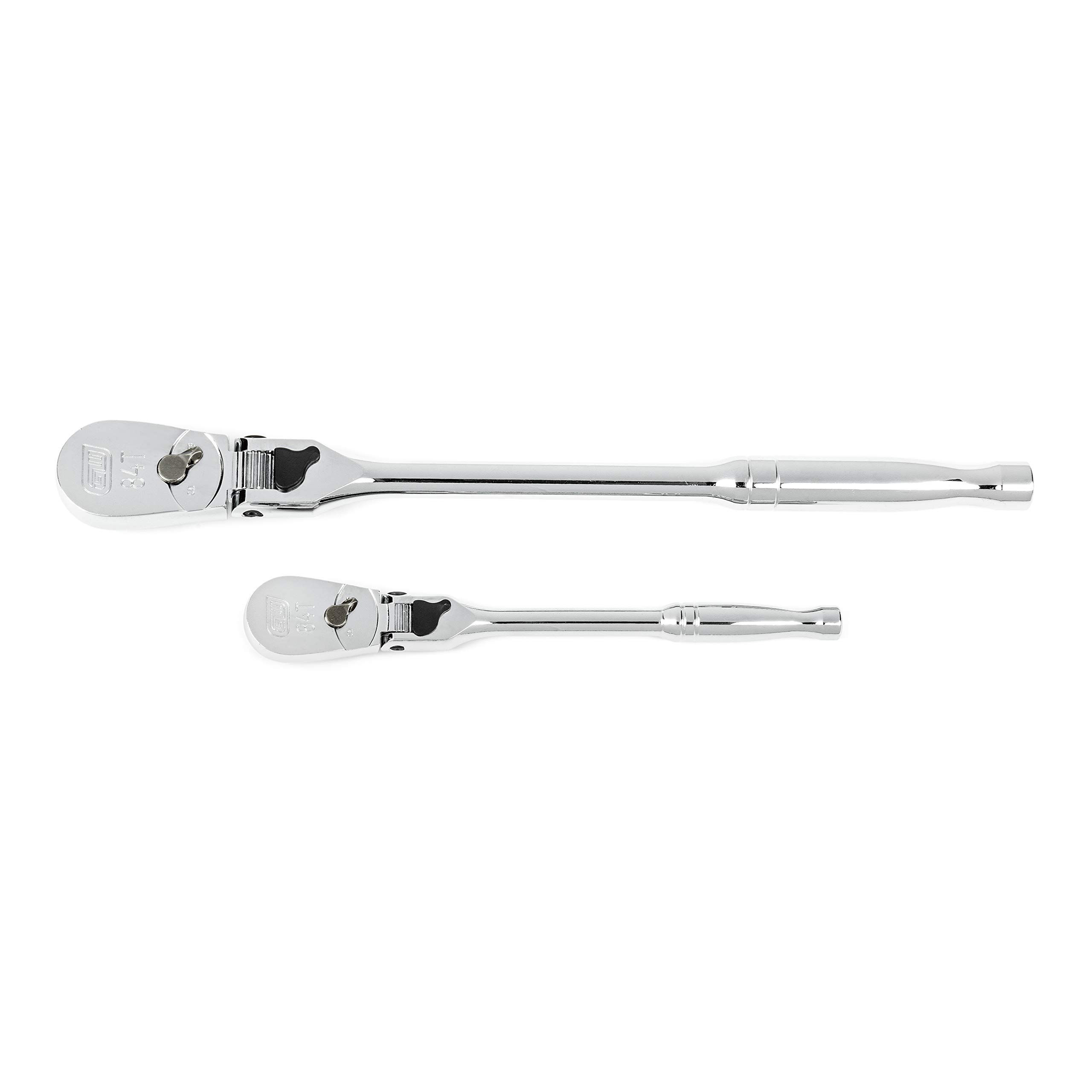 GEARWRENCH 2 Piece Drive 84 Tooth Locking Flex Head Teardrop Ratchet ...