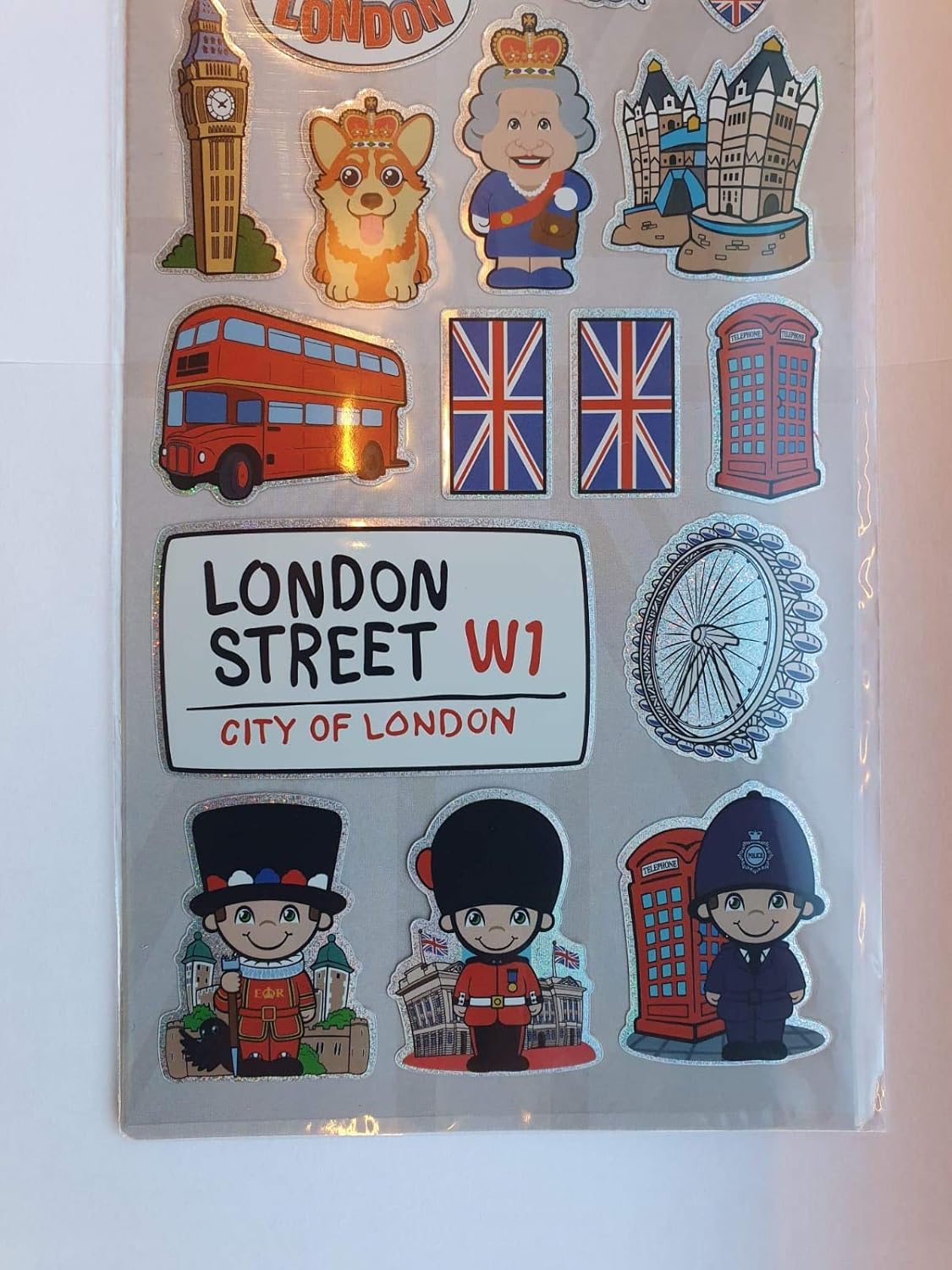 London Characters and Icons Sticker Set – Queen Elizabeth II, Corgi Dog ...
