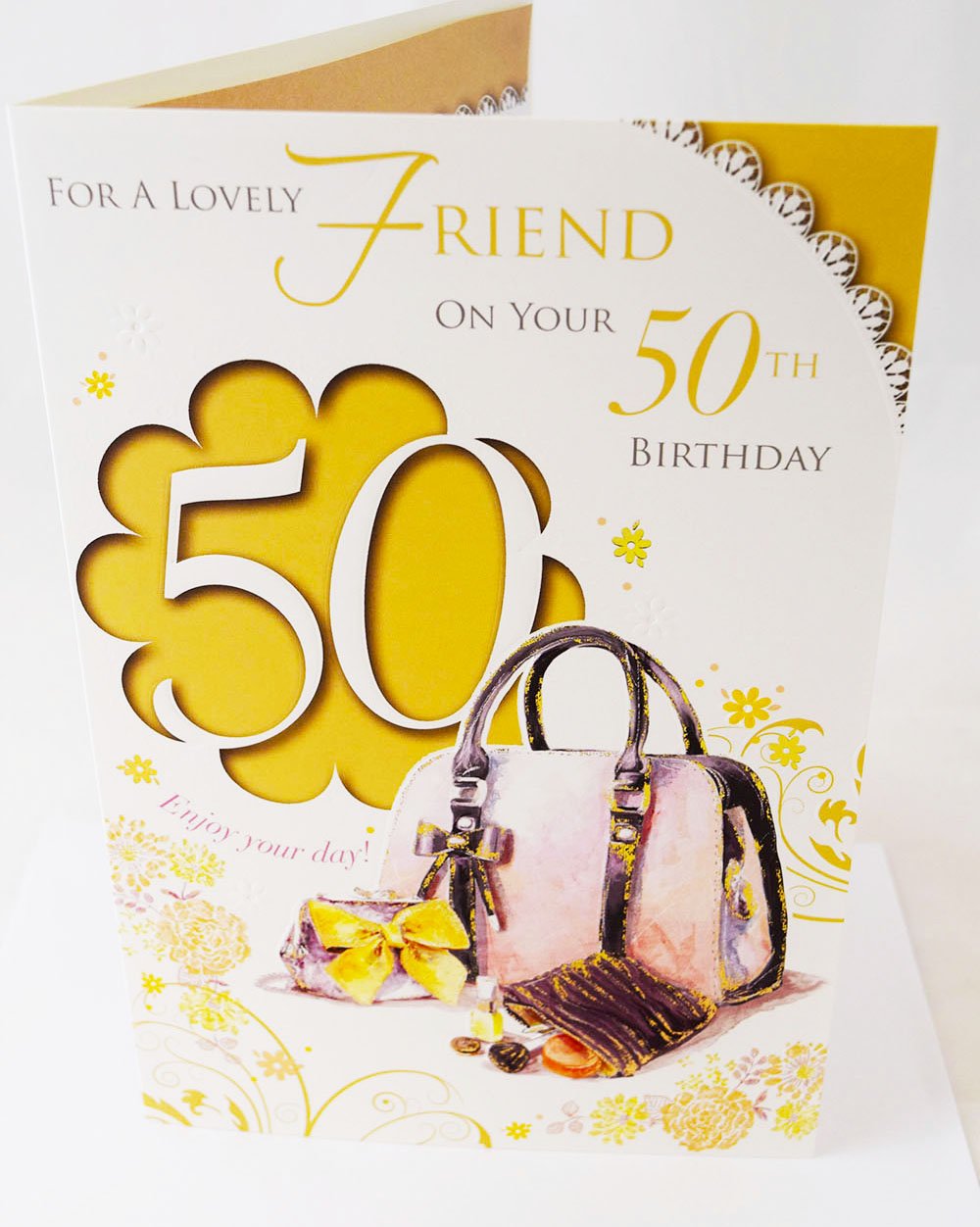 Happy 50th Birthday Friend Elegant Traditional Verse Quality 50 ...