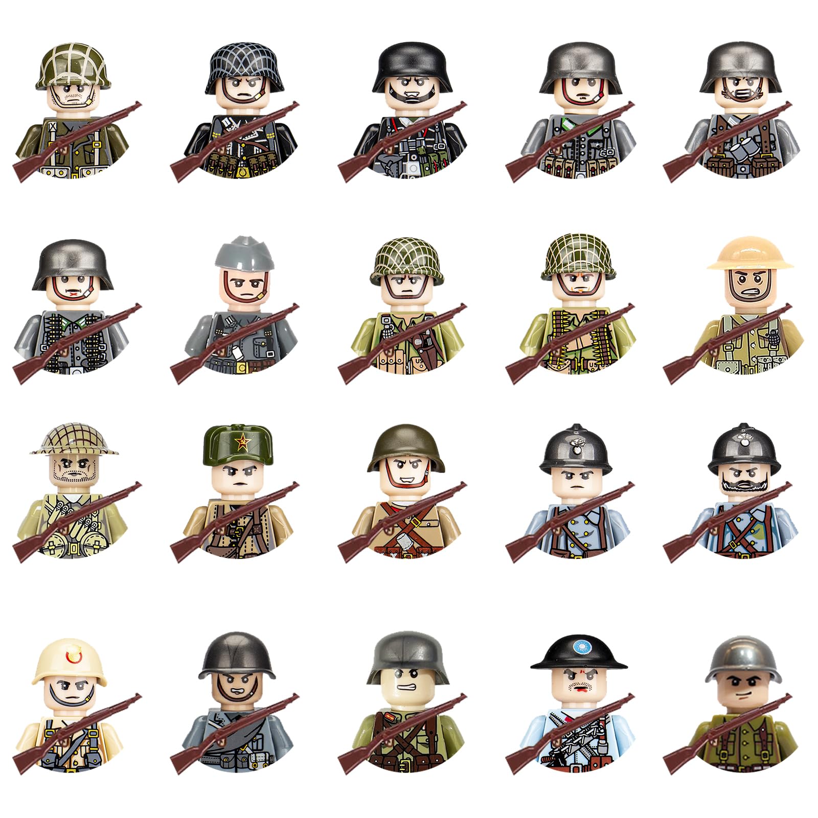 Mua 40 Pcs WW2 Soldier Minfigures Toy for Kids, 20 Military Figures ...
