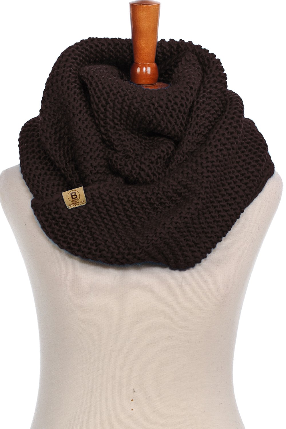 Basico Unisex Adult Junior Winter Knitted Infinity Circle Loop Scarf ...