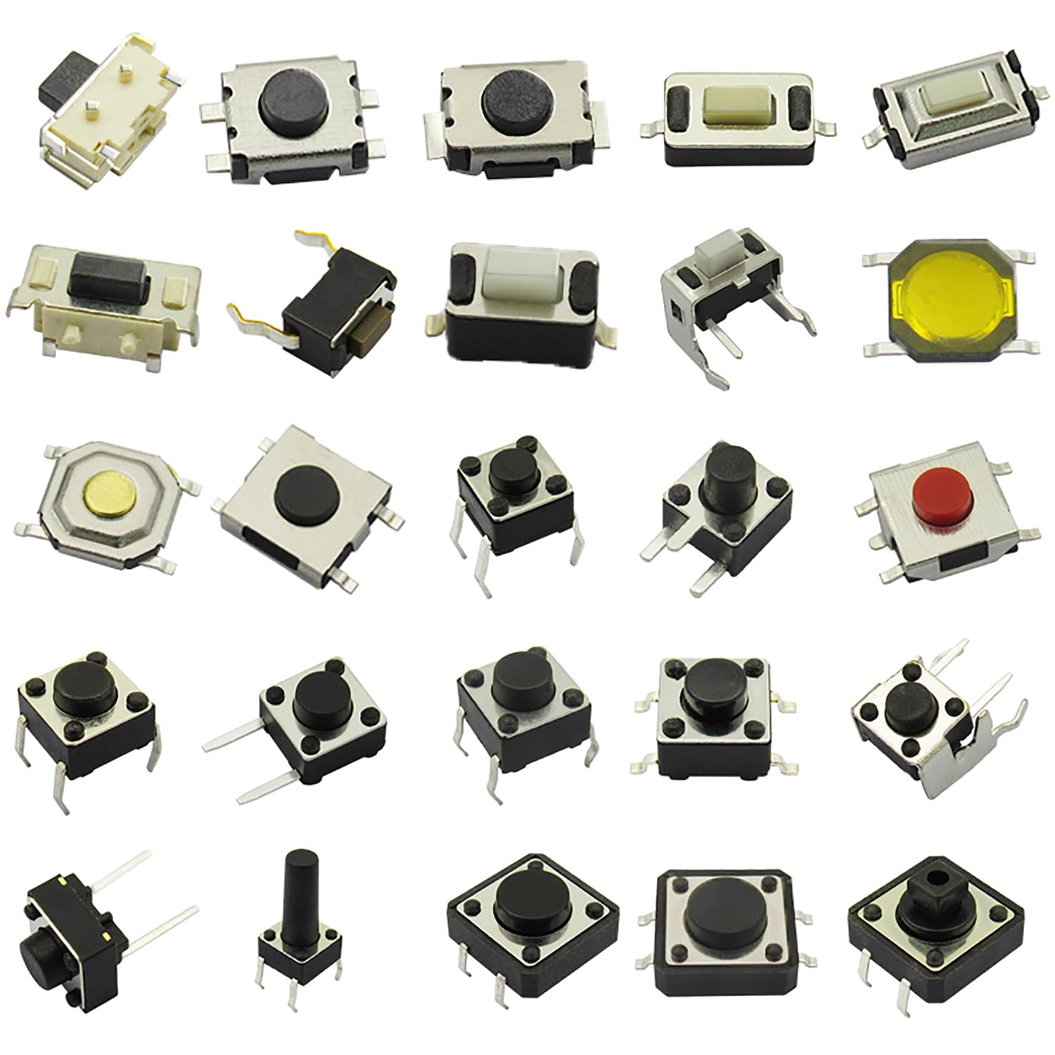 Mua 250pcs 25 Values Tactile Push Button Switch SMD Micro Momentary Tact Switch Assortment Kit ...