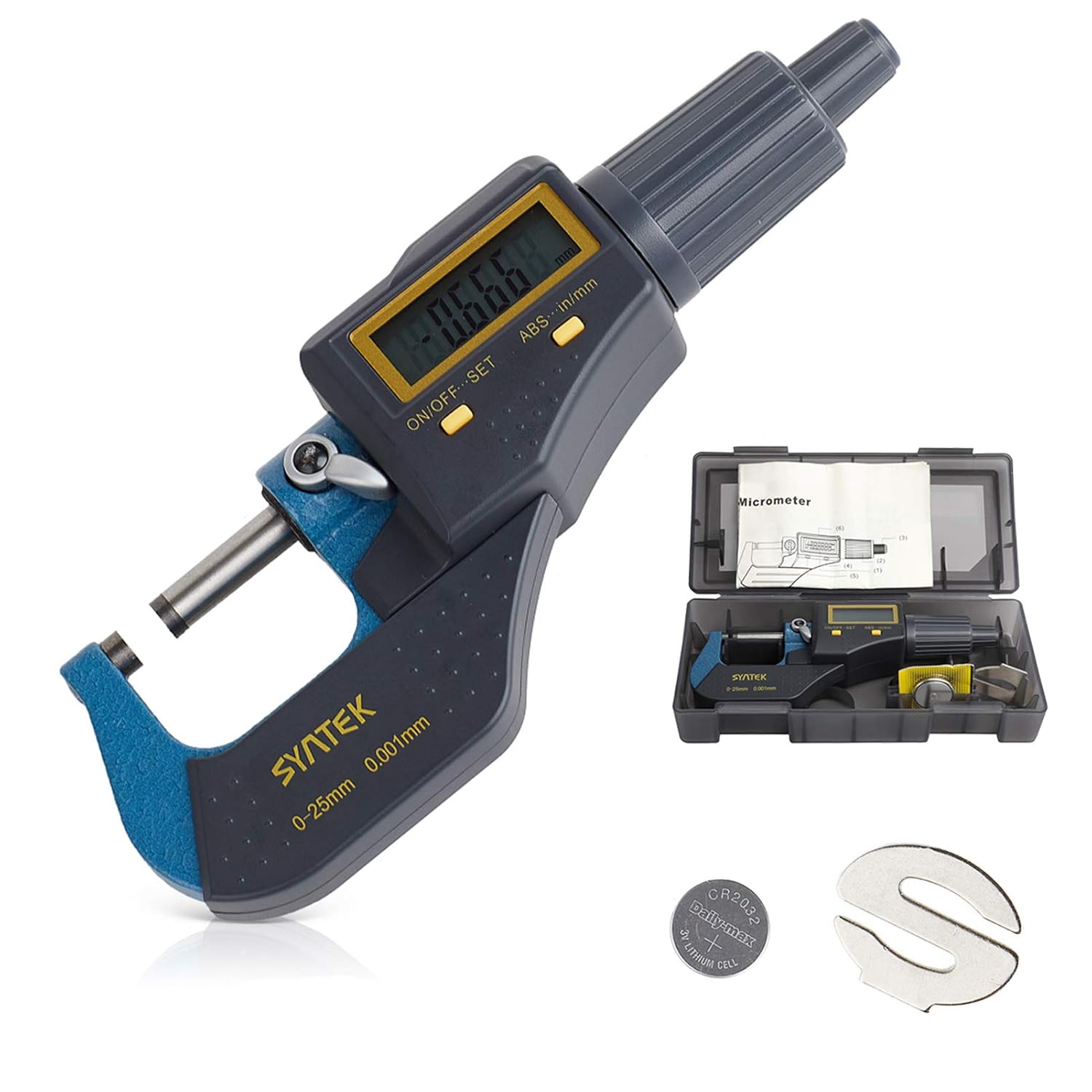 Digital Micromètre Numérique de 0.001mm 0–25mm micromètre d'extérieur ...