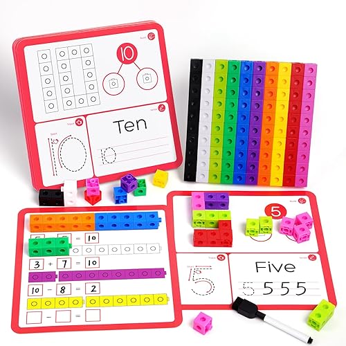 GAMENOTE 100pcs Math Cubes Manipulatives with 11 Activity Cards ...