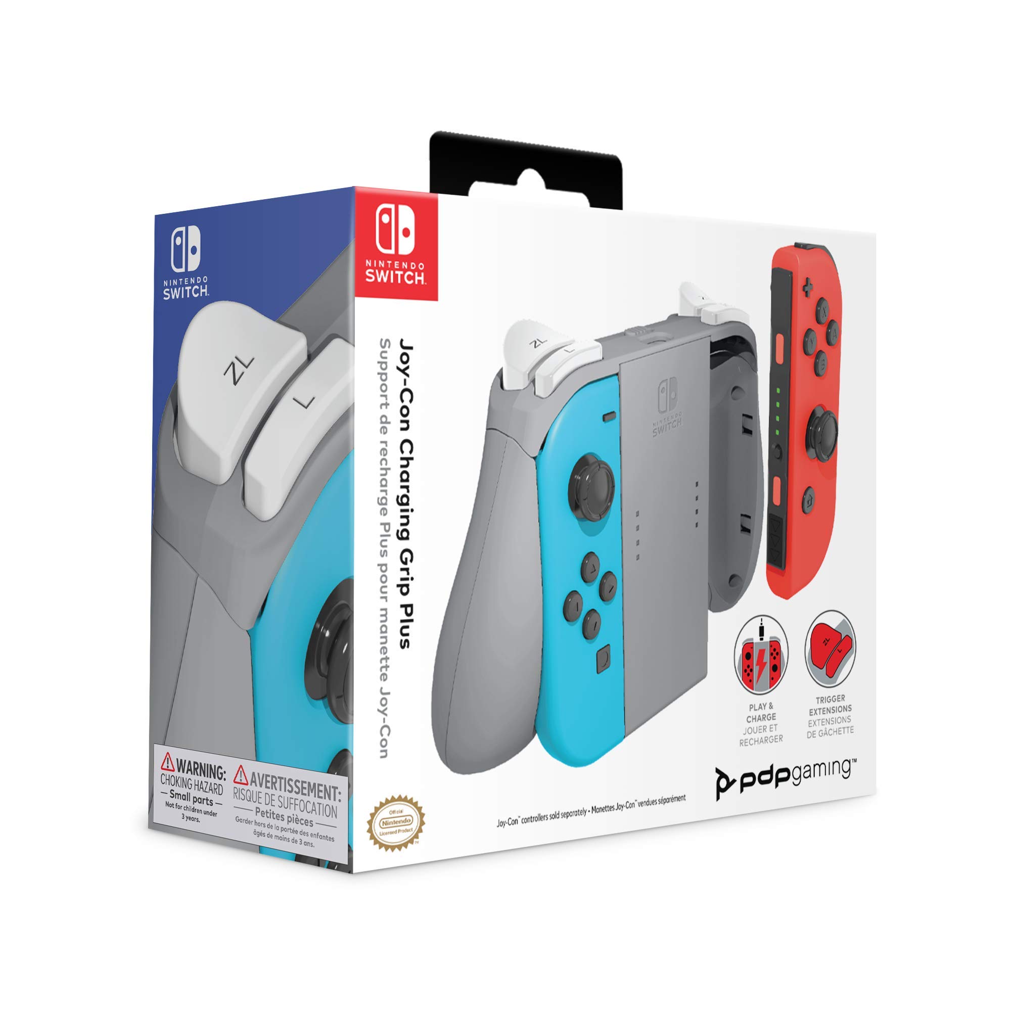 PDP Nintendo Switch JoyCon Grip with Charger, Joy-Con Ergonomic Comfort ...