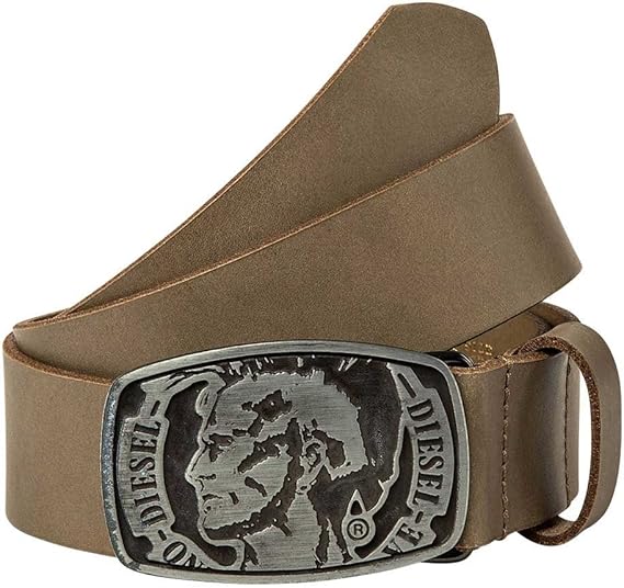 Diesel Herren Gürtel B-HED, Echt Leder, Metallschnalle Irokesenmotiv ...