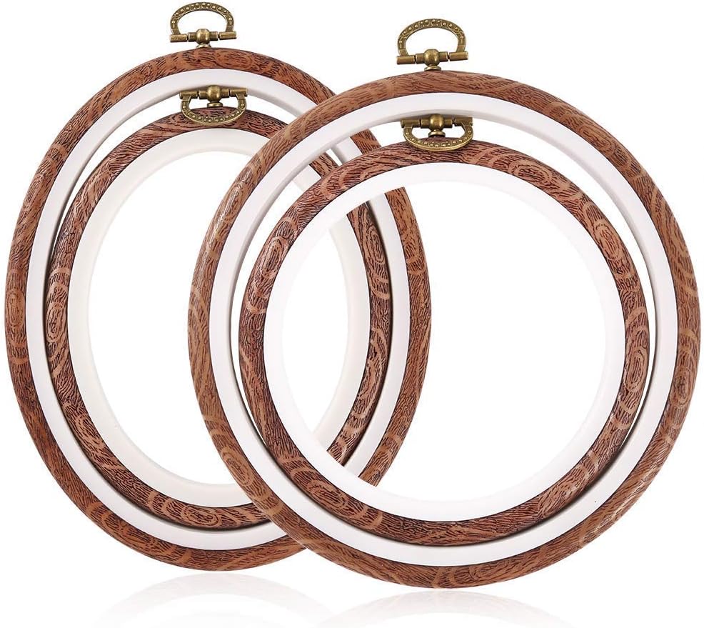 Sothat 4 Pieces Cerceaux de Broderie Cerceau de Point de Croix Imiter ...