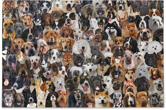 Amazon.com: Different Dog Breeds Animal Puzzle 1000 Piece Jigsaw Puzzle ...