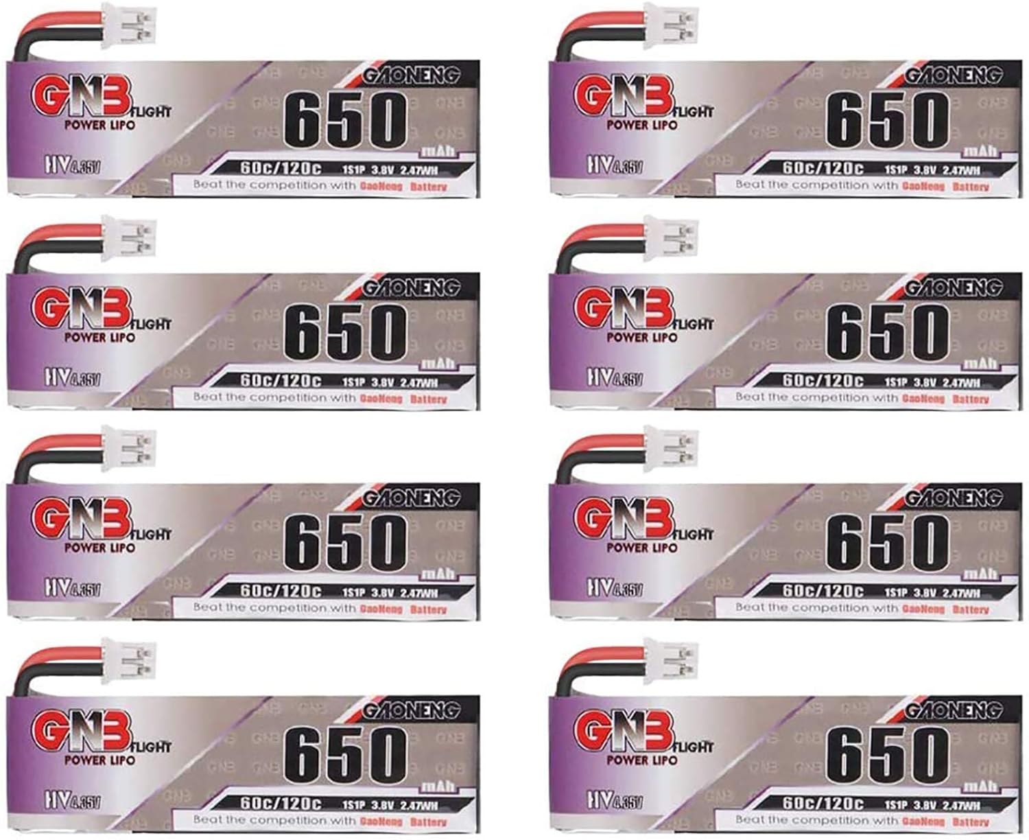 650mAh 1S LiPo Battery 3.8V HV 60C with JST-PH 2.0 PowerWhoop mCPX ...