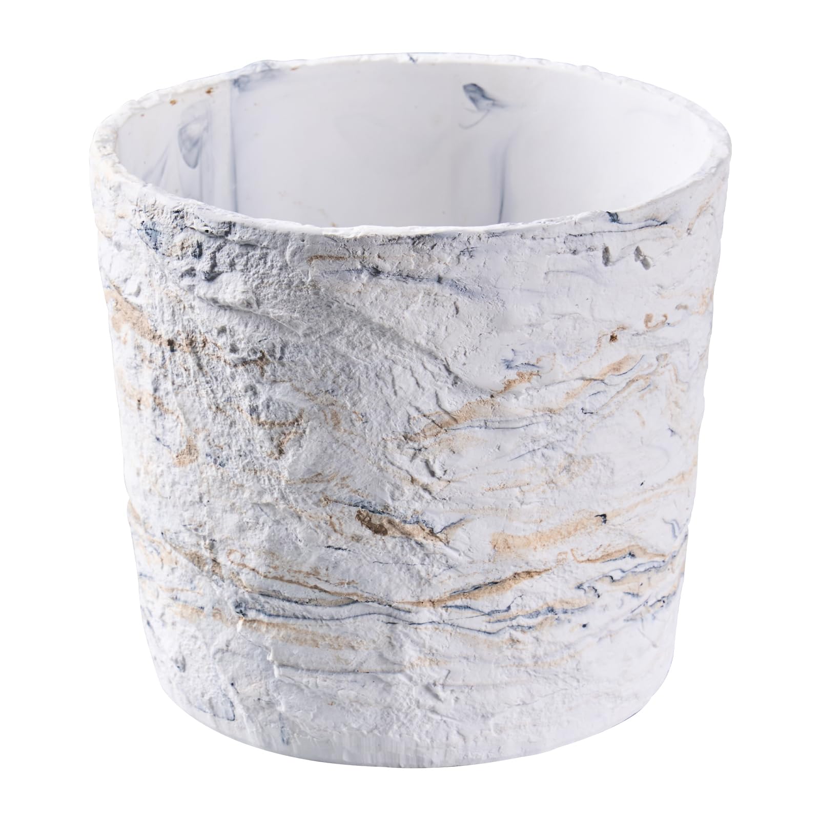 Ekirlin 7 Inch Natural Ore Textures Plant Pot, Resin Outdoor Planters ...