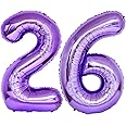 Amazon.com: Number 26 Purple Balloons 40 Inch Giant Purple 26 or 62 ...