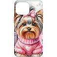 Amazon.com: iPhone 16 Pro Max Pink Yorkshire Terrier | Christmas With ...