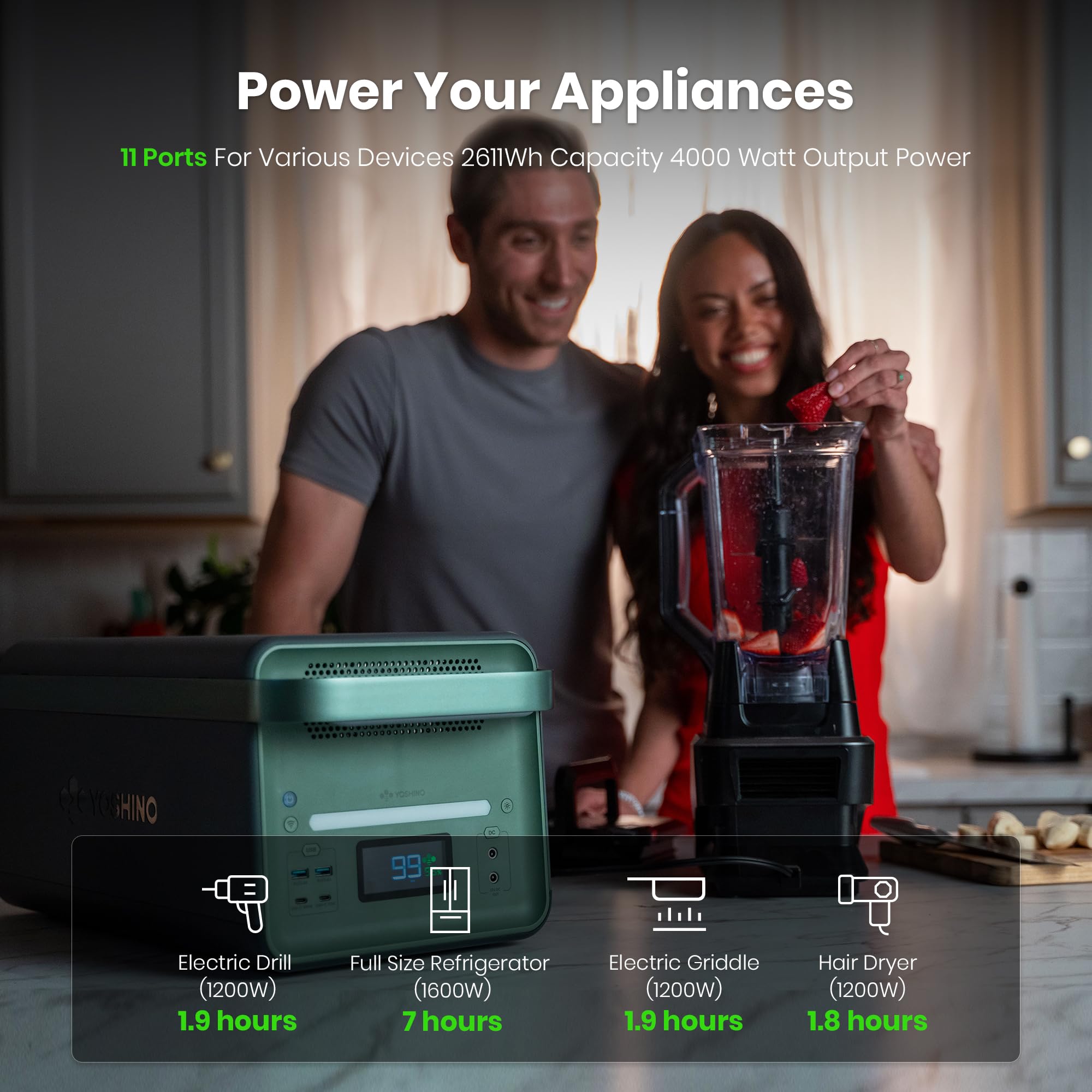 Yoshino Solid-State Portable Power Station B4000 SST, 2611Wh Backup ...