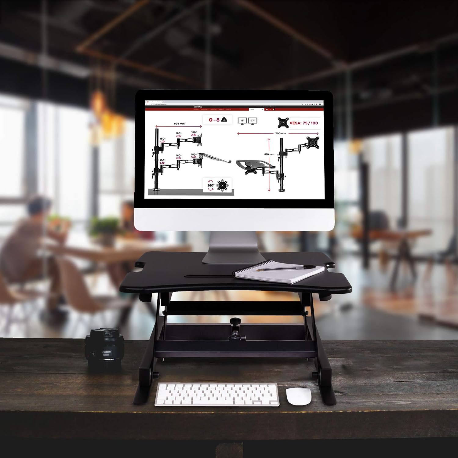 Duronic Sit-Stand Desk DM05D18 | Height Adjustable Office Workstation ...