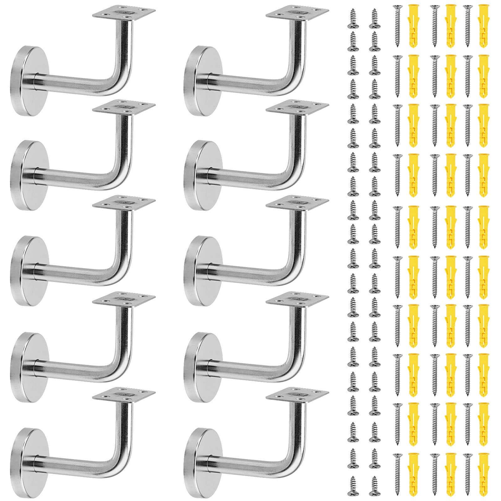 JOIKIT 10 Pack Handrail Brackets, Stainless Steel Handrail Holder with ...