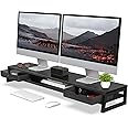 Amazon.com: Fenge Dual Monitor Stand, Monitor Riser with Drawer, 42.5 ...