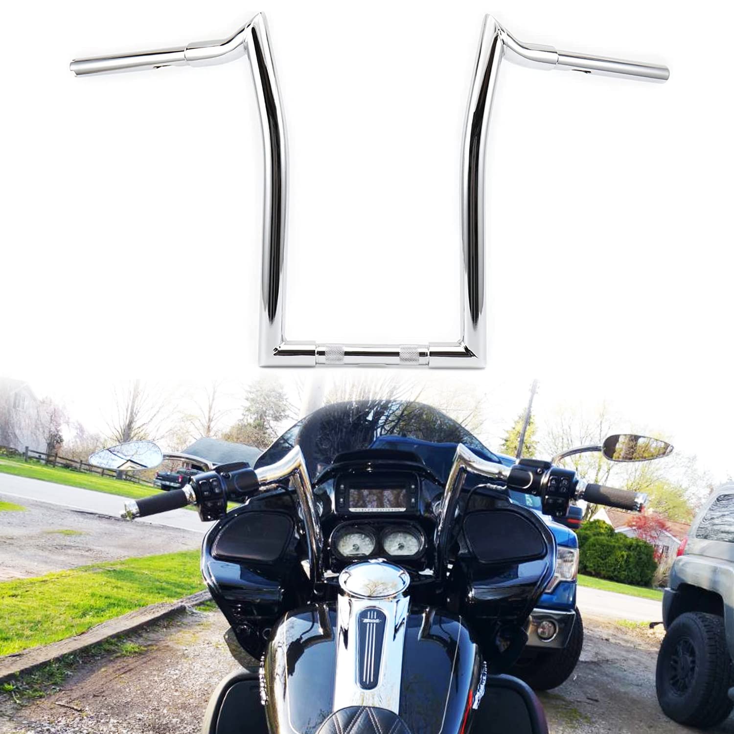 Mua Chrome 1-1/4 inches Fat 14 inches Rise Aggressive Ape Handlebar for ...