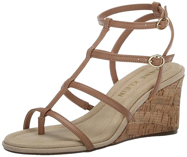 ANNE KLEIN WOMEN'S SANDY WEDGE SANDAL, TAN, 9 - Korting Discount Outlet