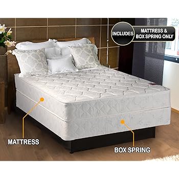 Amazon.com: Dreamy Collection fully Assembled Eurotop (Pillowtop) Full Mattress and Box Spring ...