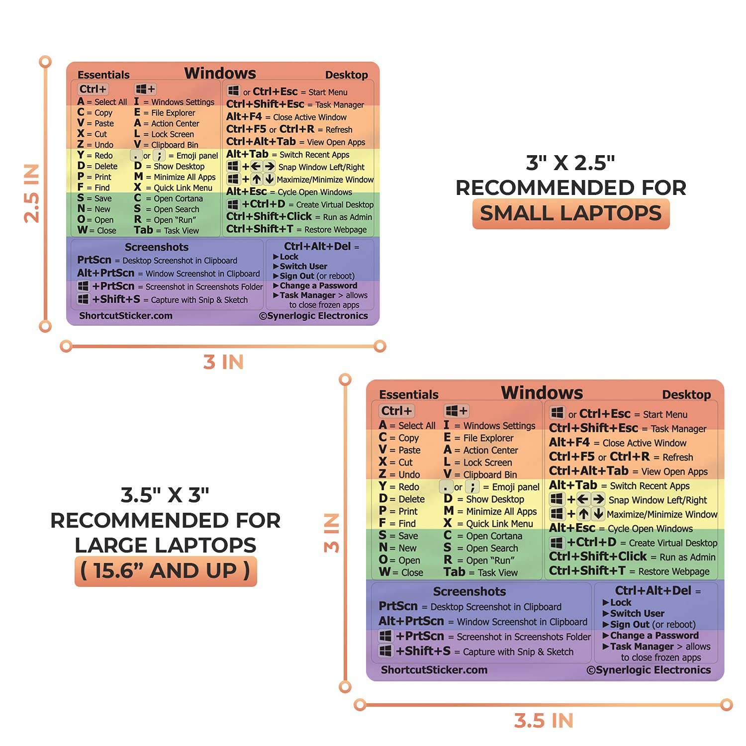 Mua SYNERLOGIC Windows PC Reference Keyboard Shortcut Sticker | Vinyl ...