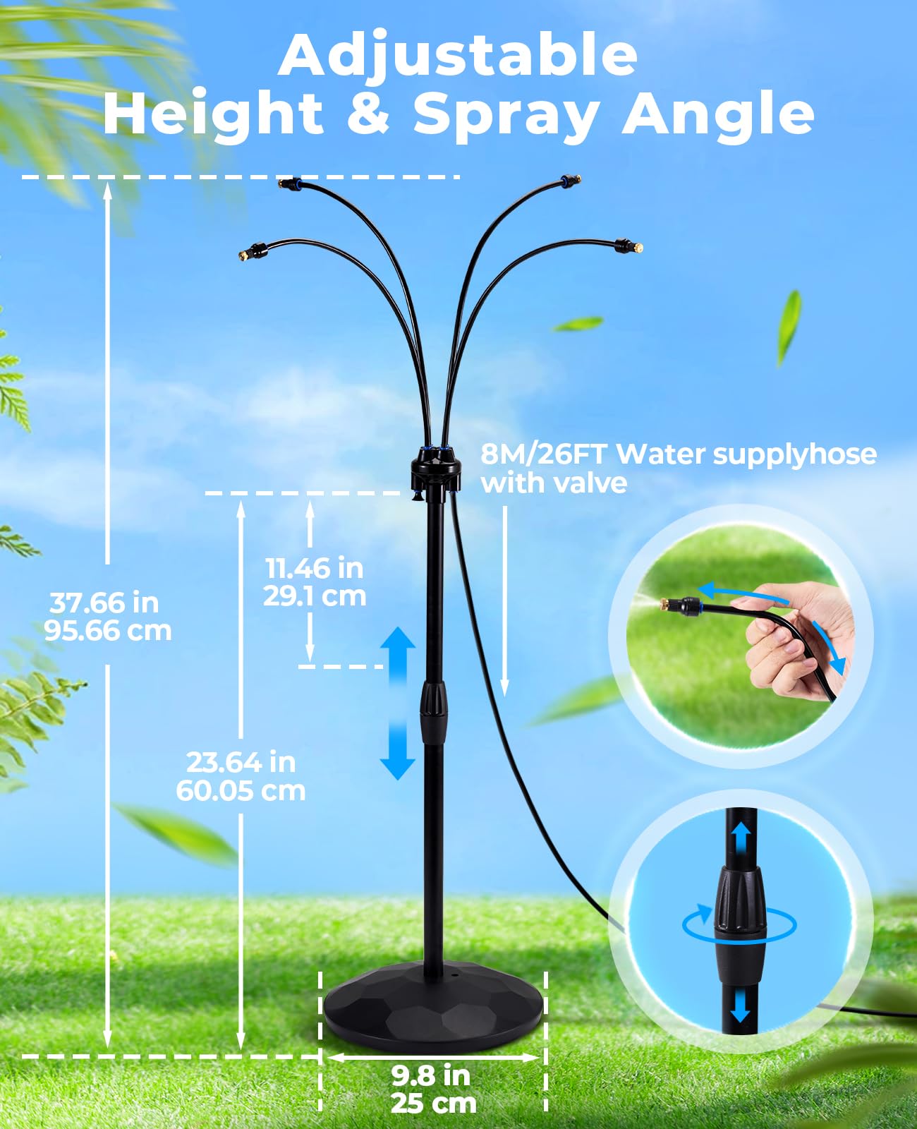 Mua HIRALIY Standing Misting Cooling System with a Fillable Base ...