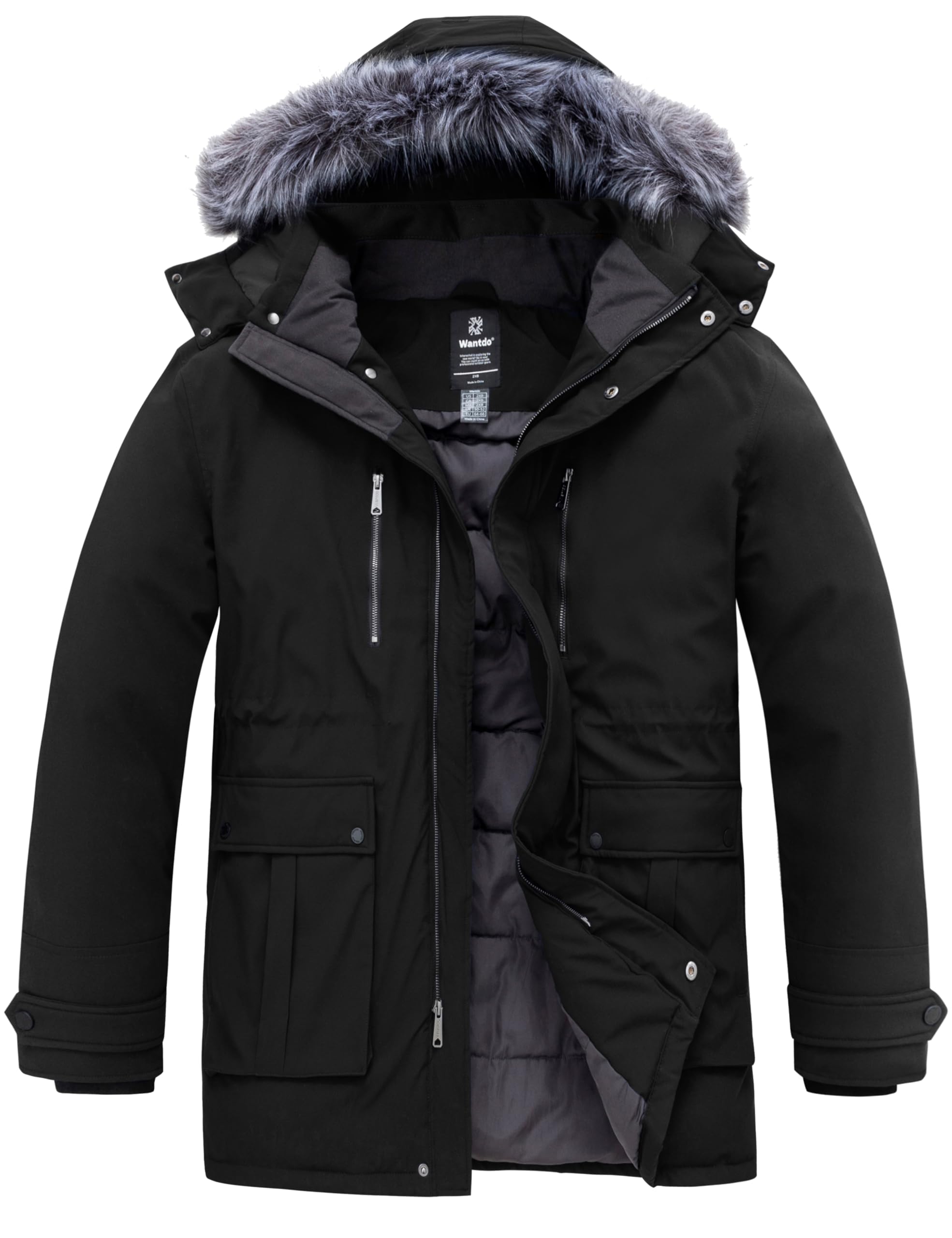 wantdo Men's Big and Tall Thicken Winter Coat Quilted Snow Warm Puffer ...