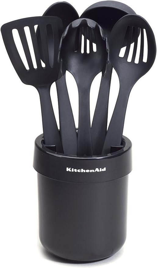 Amazon.com: Kitchenaid 5-Piece Kitchen Tool Set with Crock, Black ...