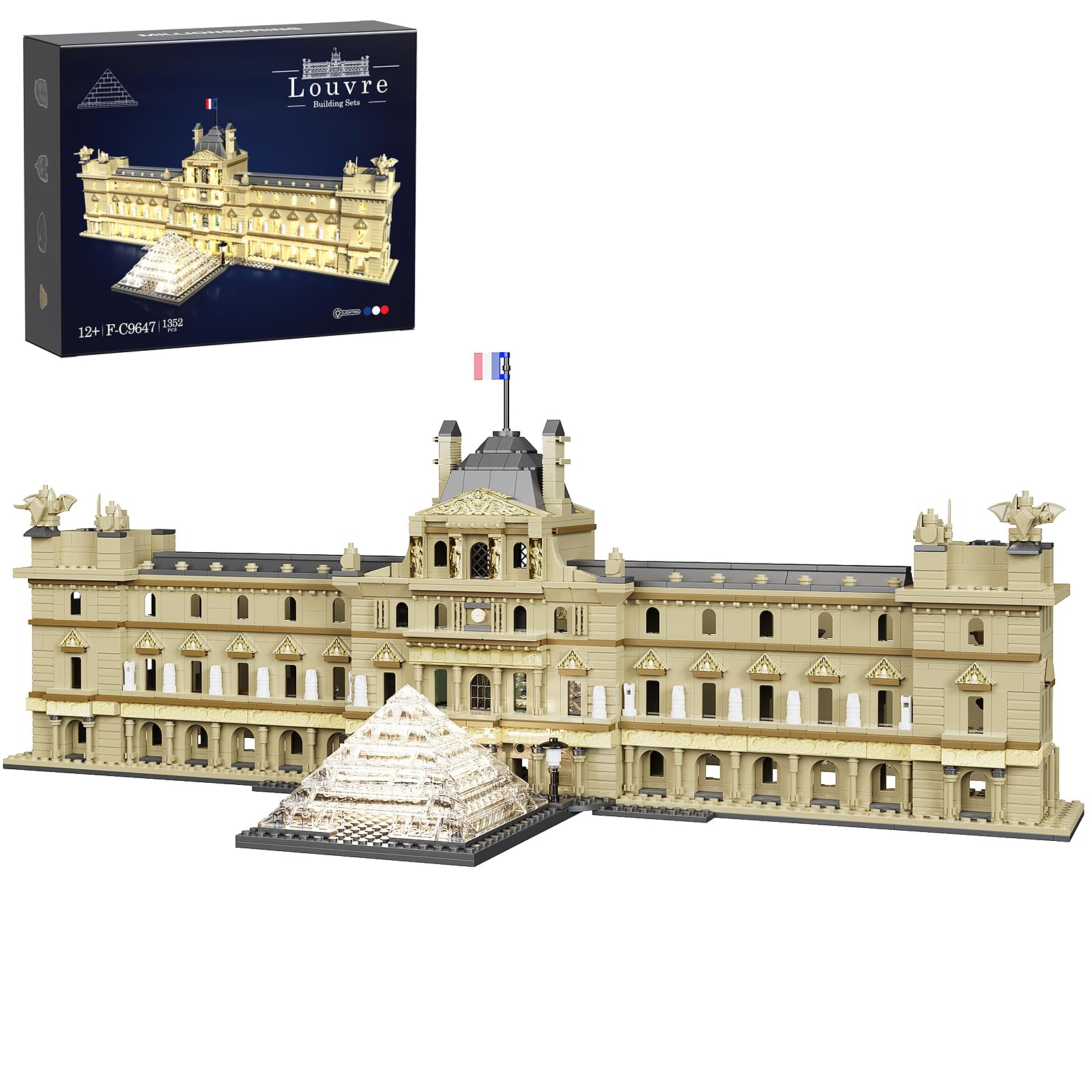 Louvre Museum Architecture House Building Blocks with LED Lights ...