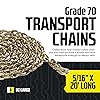 DC Cargo Tie Down Transport Chains - Heavy Duty Tow Chain with 5/16 ...
