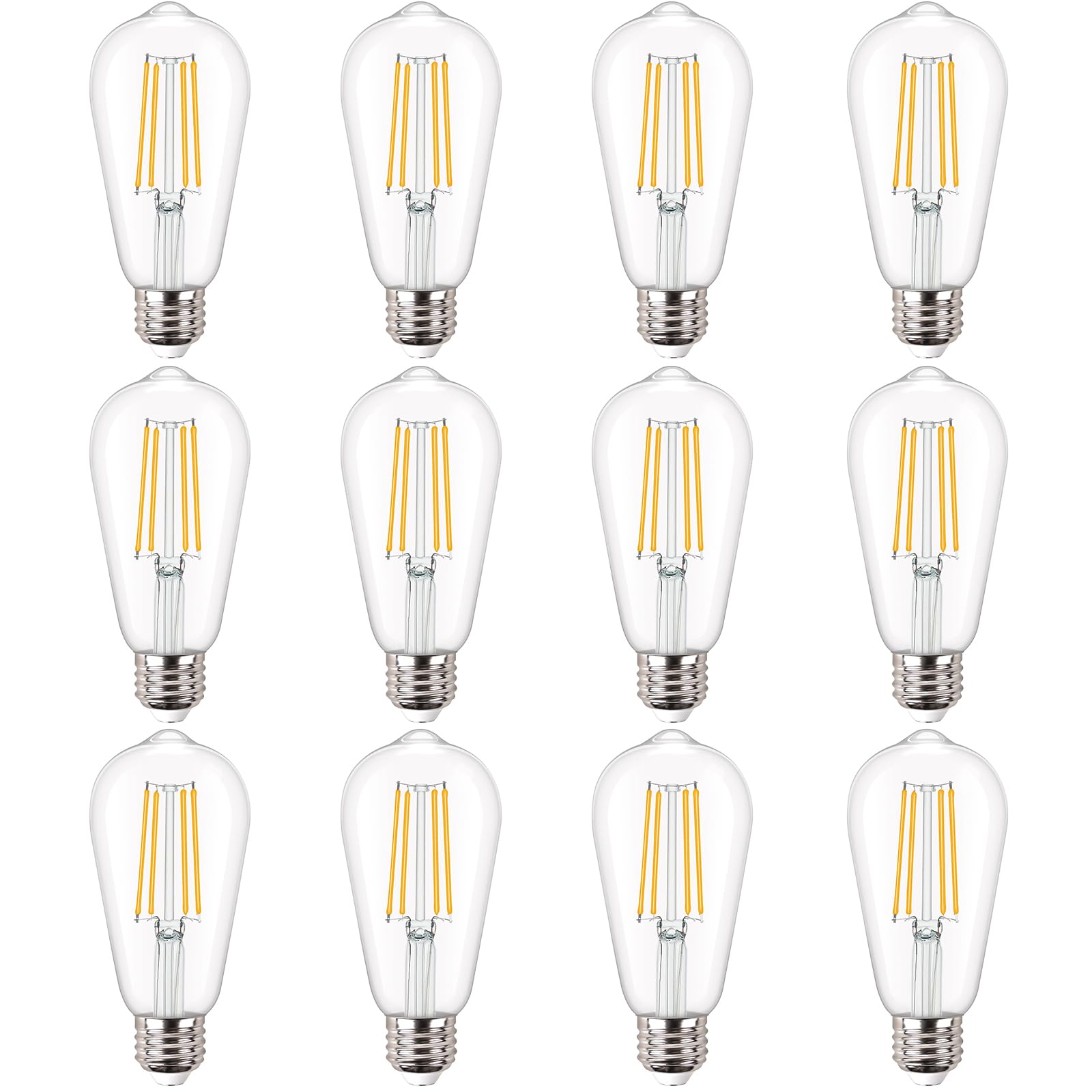 YAOHENG Vintage LED Edison Bulbs, Dimmable 60W Equivalent 800 lumens ...