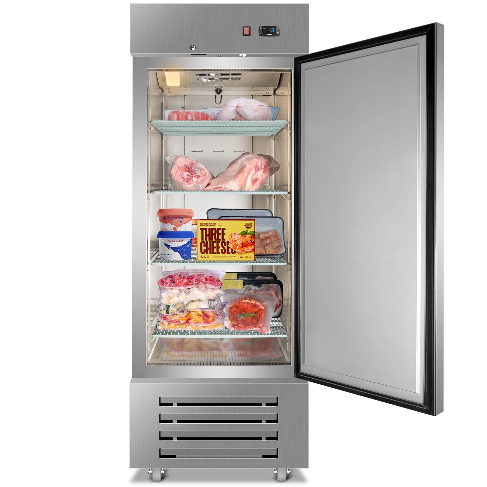 Tylza Commercial Freezer Single Door Reach-in Freezer, 530.6L Stainless ...