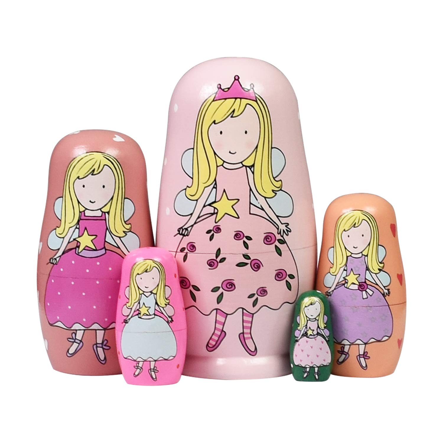 HYCLES Nesting Dolls Russian Matryoshka Wood Stacking Nested Set for ...
