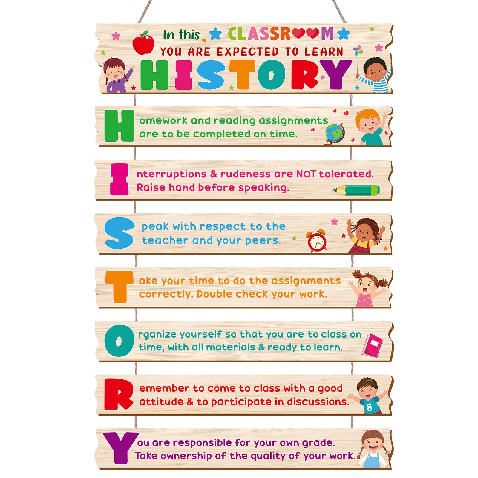 Harloon Classroom Decorations History Sign Class Rules Inspirational ...